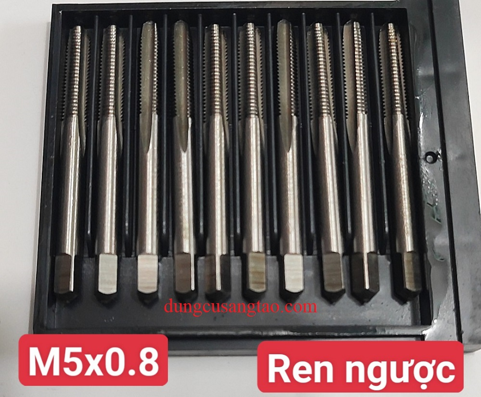 Mũi taro ren ngược, taro ren trong M2 M2.5 M3 M4 M5 M6 bằng thép HSS 6542 (H2)